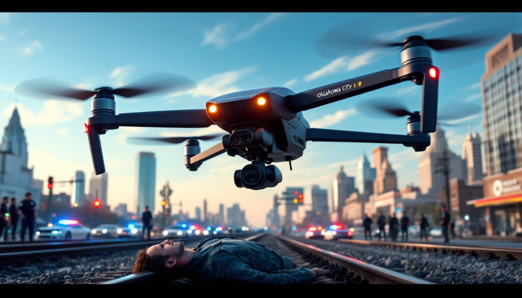 Un drone de police sauve un homme d'un train grâce à Skydio